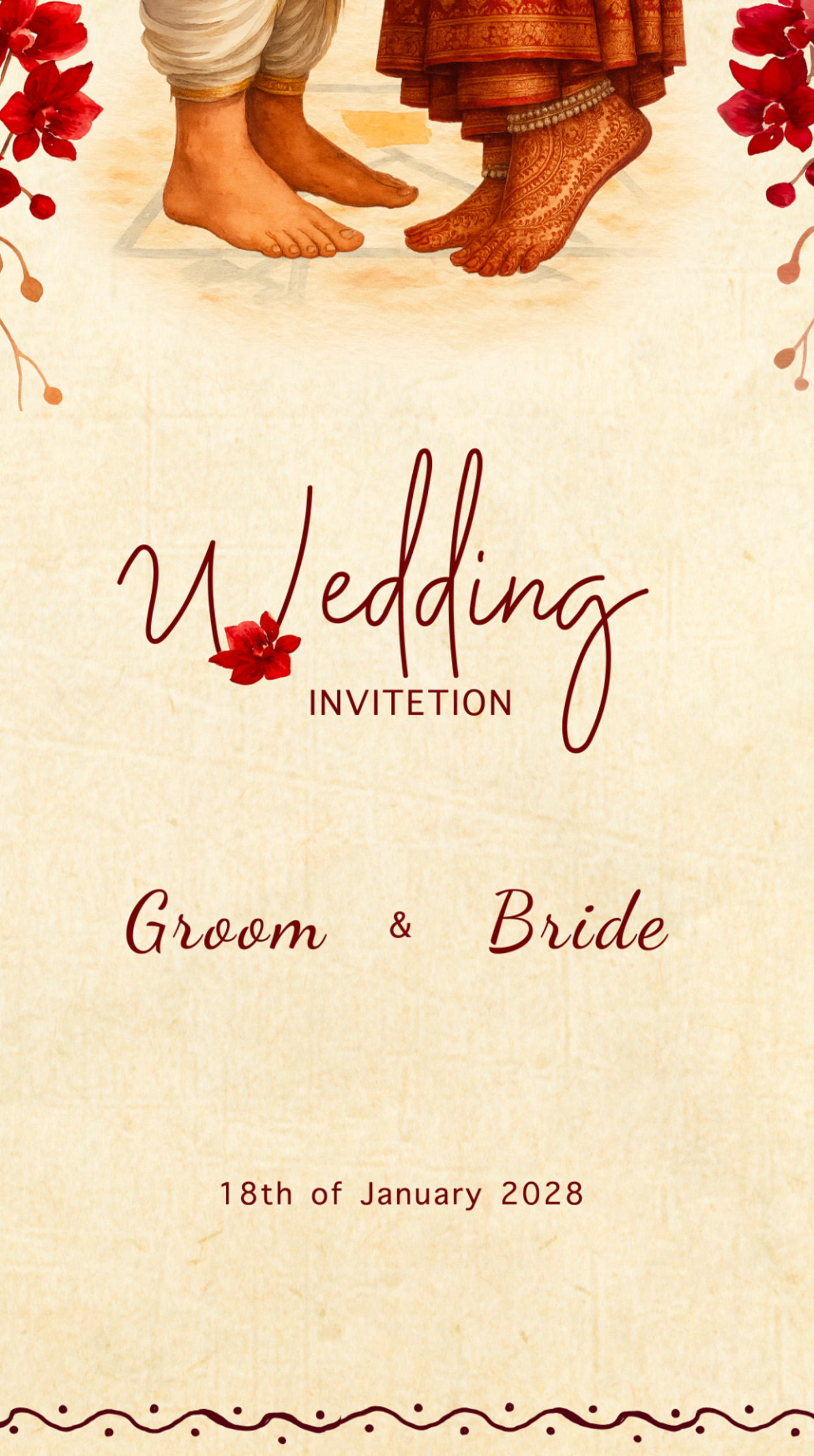 914 - Traditional Hindu Wedding Invitation Video | Elegant Red Theme E ...